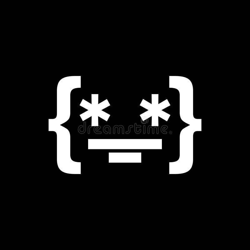 Simple Code Face Logo Desin Vector Template Stock Vector - Illustration ...