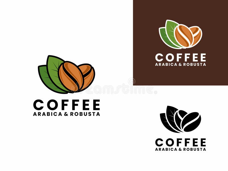 Simple Coffee Bean Logo Design Template Stock Vector - Illustration of ...