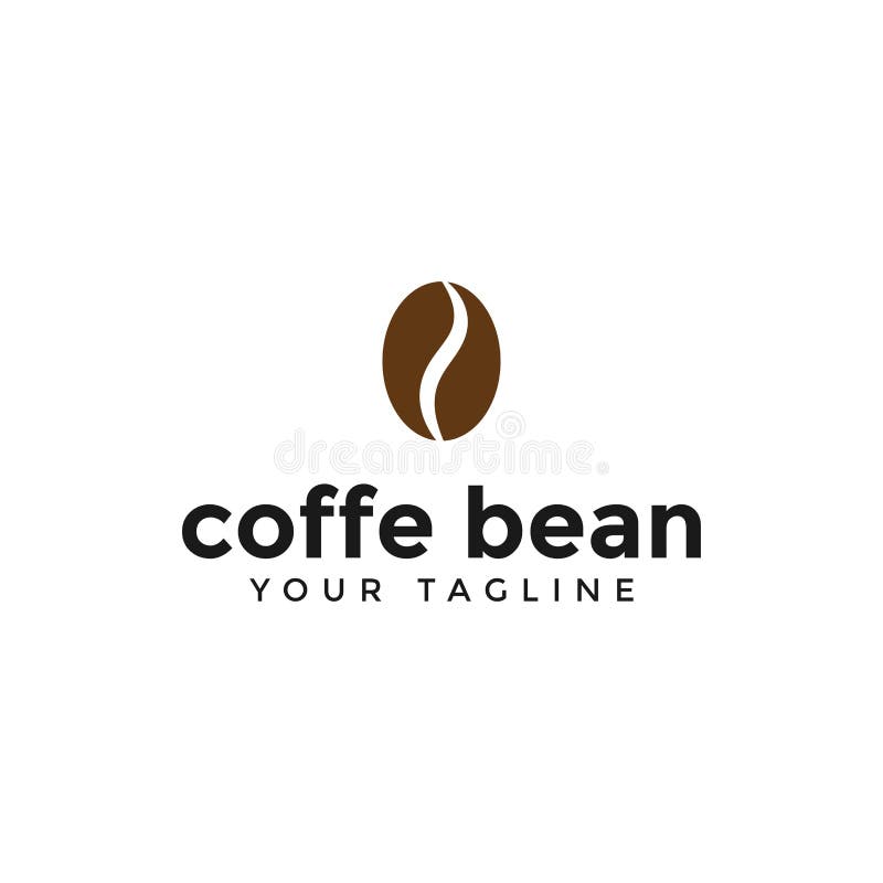 Simple Coffee Bean Logo Design Template Stock Illustration ...