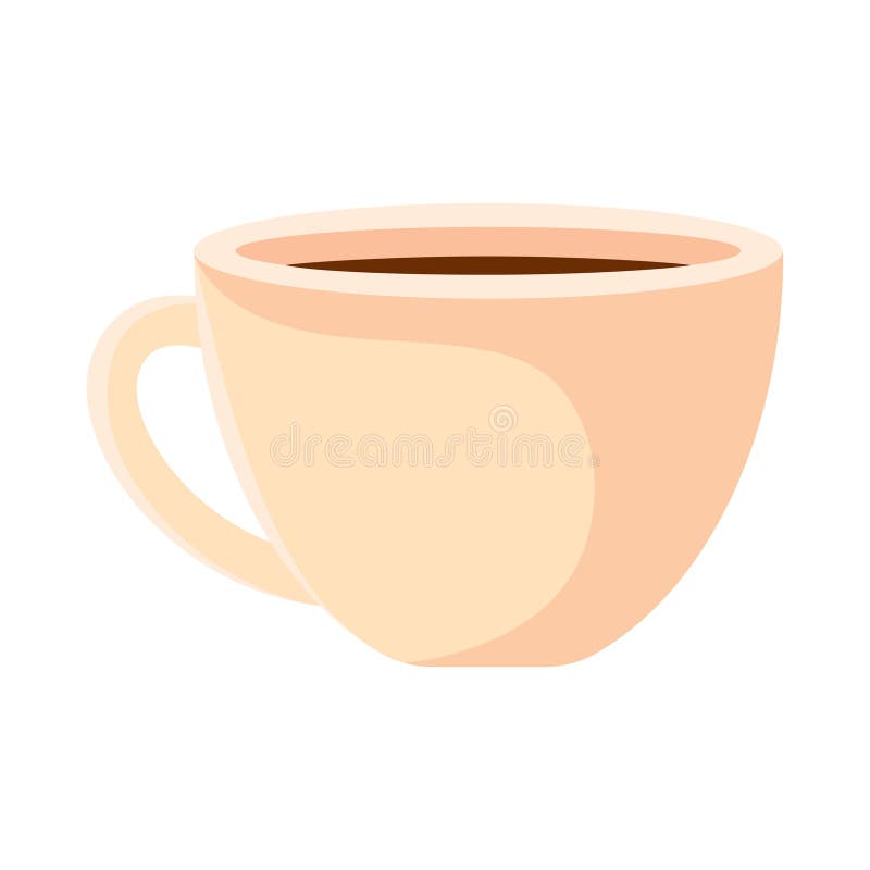 Simple Coffee Cup Filled. Vector Stock Vector - Illustration of curved ...