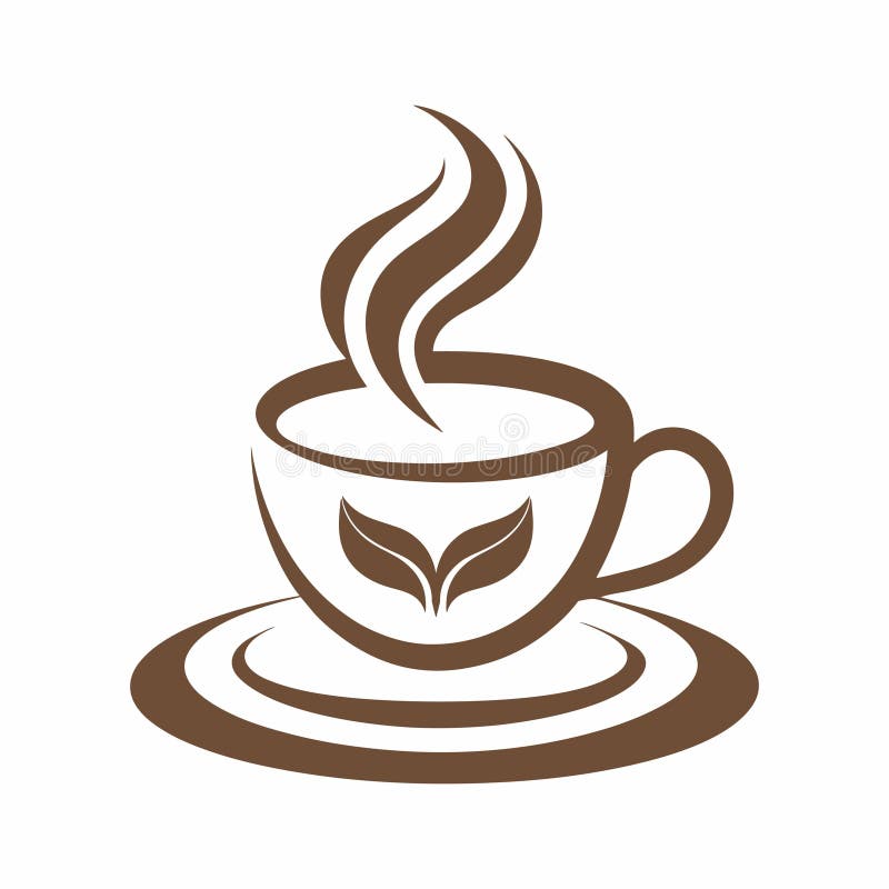 Simple Coffee Cup Logo Vector Icon on White Background for Branding and ...