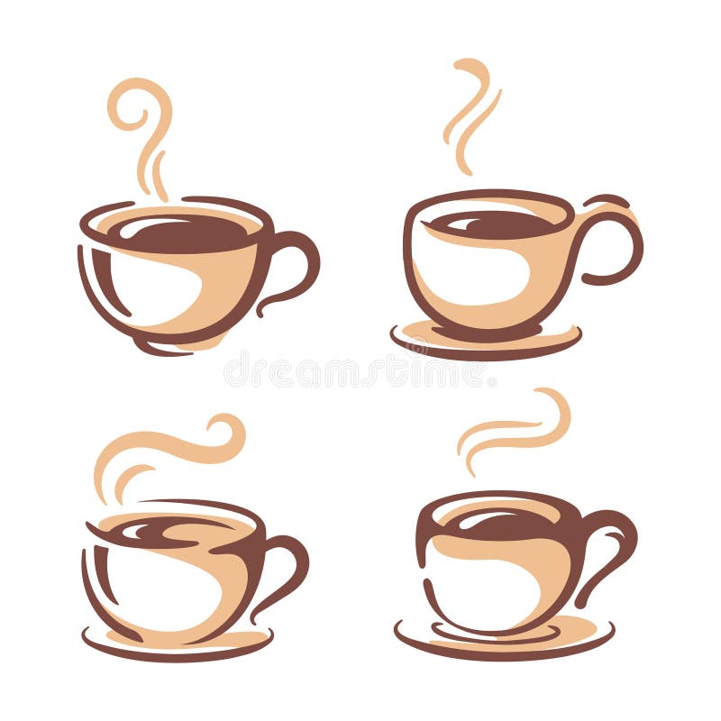 Simple Coffee Cup Vector for the Hot Drink Menu in the Cafe Stock ...
