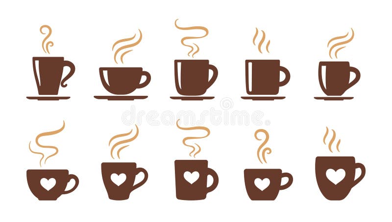 Simple Coffee Cup Vector for the Hot Drink Menu in the Cafe Stock ...