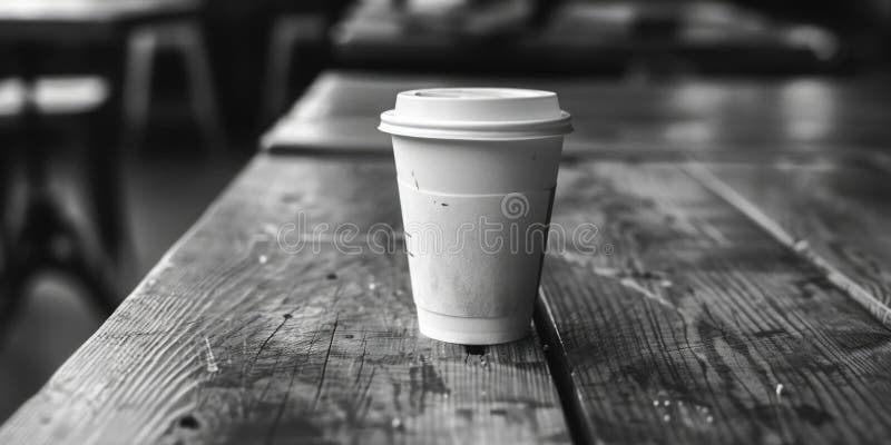 A Simple Coffee Cup on a Wooden Table, Perfect for Cafe or Kitchen ...