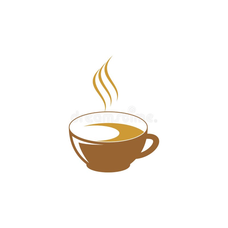 Simple Coffee Bean Mug Hot Coffee Cafe Restaurant Logo Design Vector ...