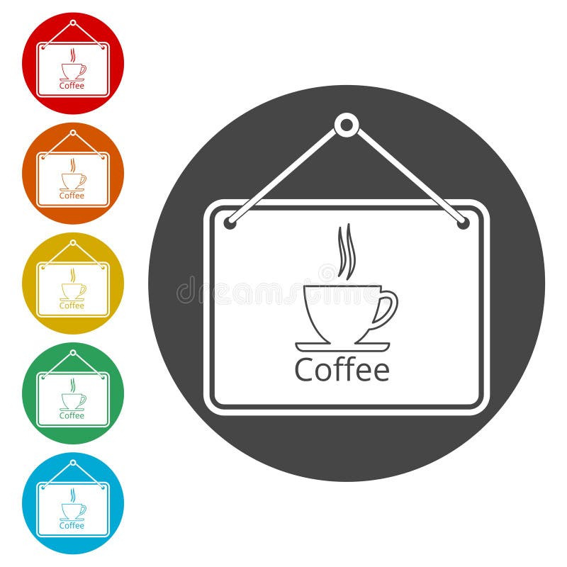 Red Coffee sign stock vector. Illustration of drink - 175545047