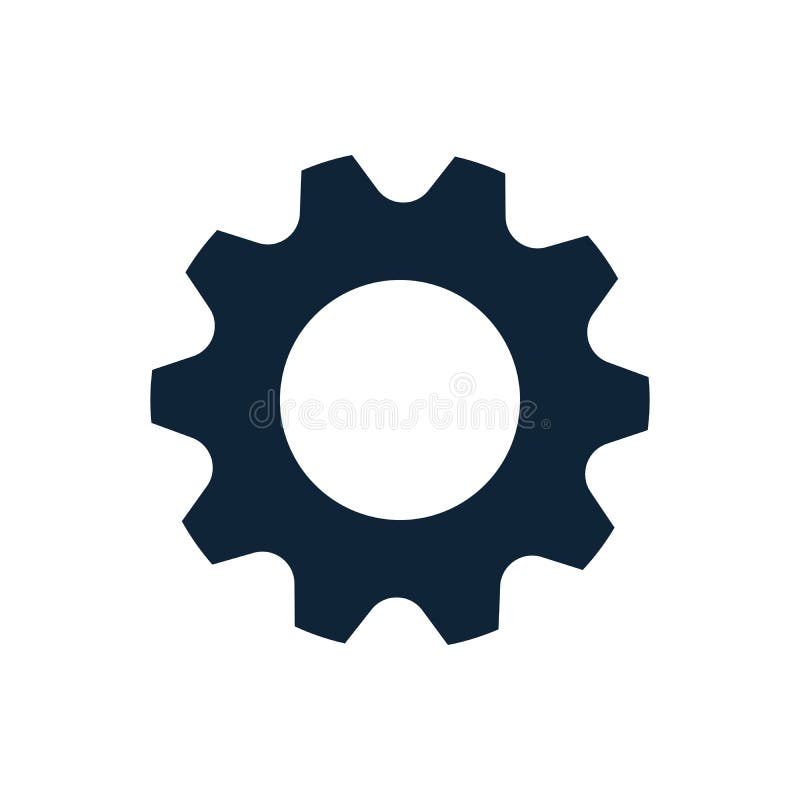 Simple Cog Wheel or Gear Icon, Symbol Stock Illustration - Illustration ...