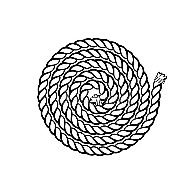 Simple Coiled Rope Editable Stock Vector - Illustration of twine ...