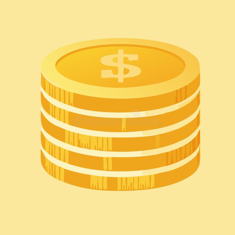 Simple Coin Stack Icon stock vector. Illustration of wealth - 344444129