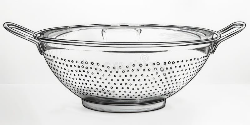 A Simple Colander with a Handle Placed on a Clean White Surface ...