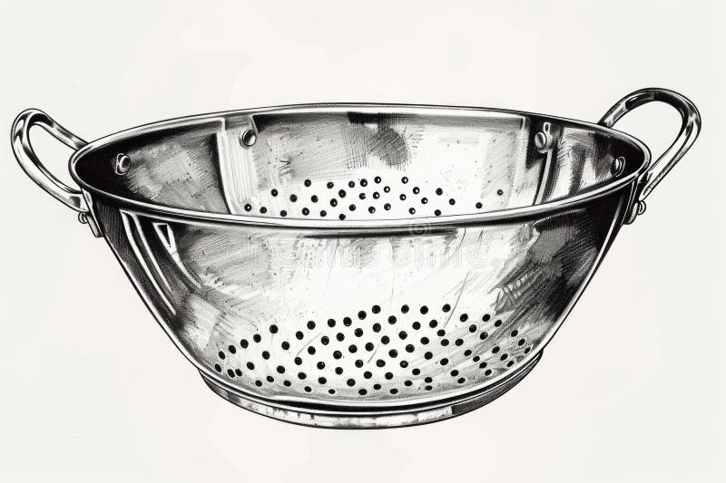 A Simple Colander on a White Background, Useful for Illustration or ...