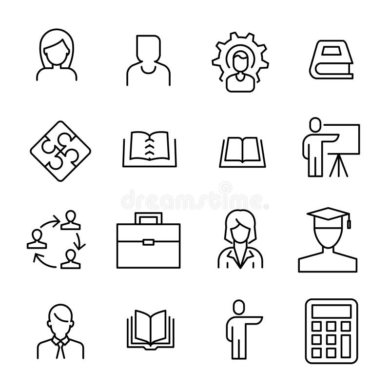 Simple Collection of Coaching Related Line Icons. Stock Vector ...