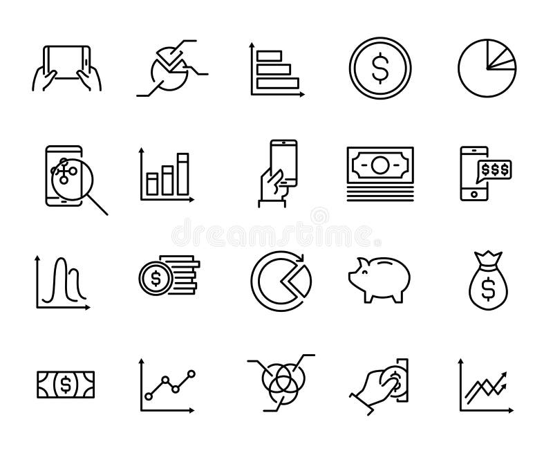 Simple Collection of Personal Budget Related Line Icons. Stock Vector ...