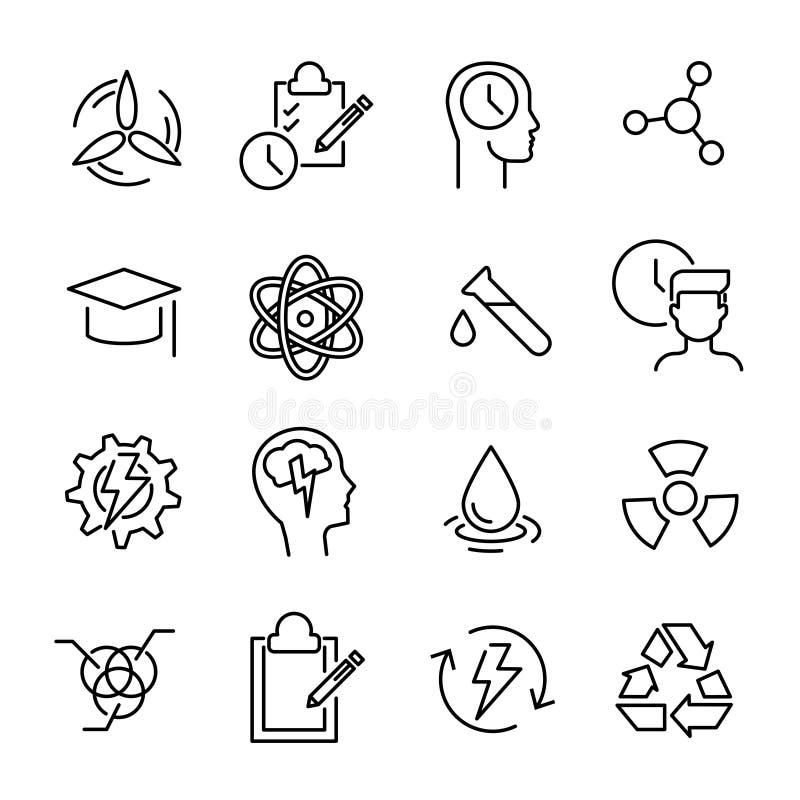 Simple Collection of Physics Related Line Icons. Stock Vector ...