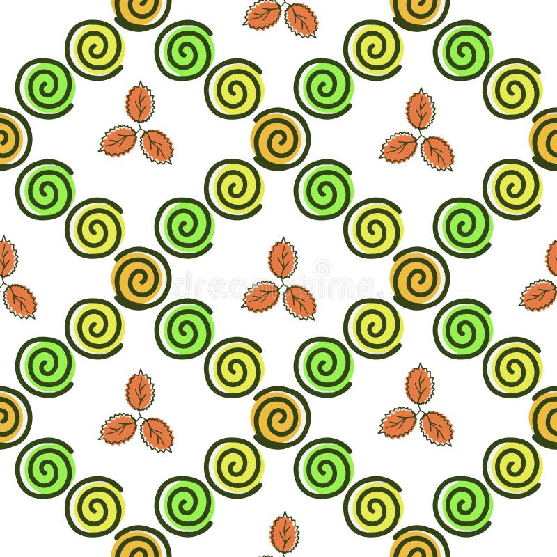 Simple Color Autumn Leaves Pattern on a White Background. Vector ...