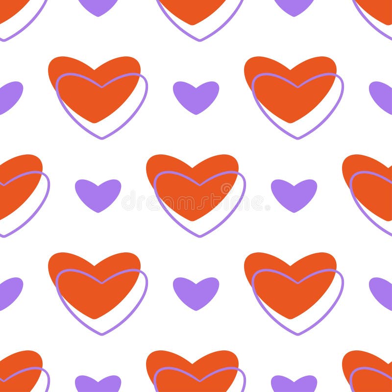 Simple Color Hearts Pattern on a White Background. Vector Illustration ...