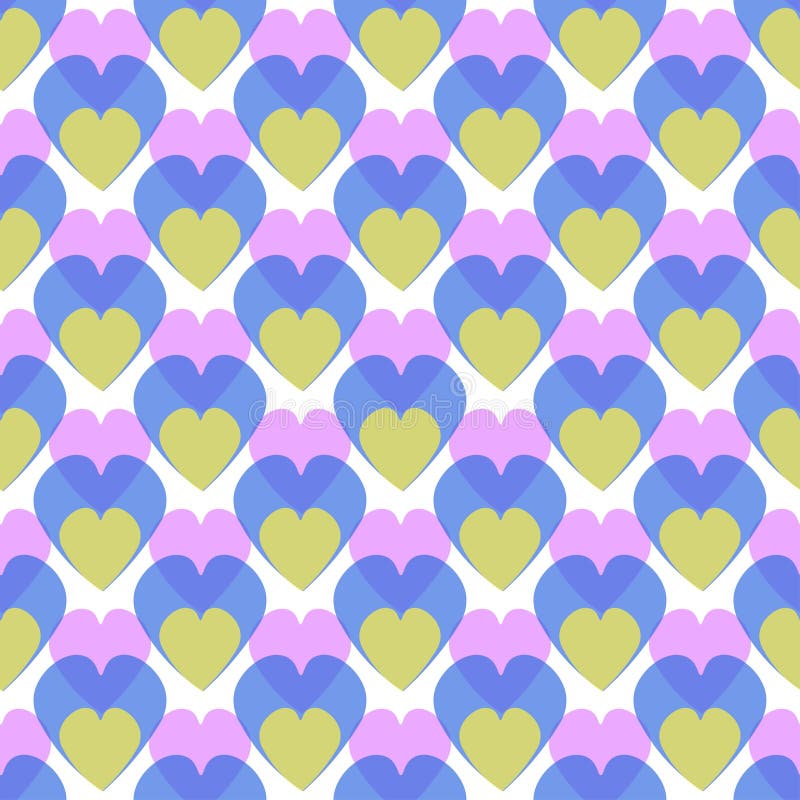 Simple Color Hearts Pattern on a White Background. Vector Illustration ...