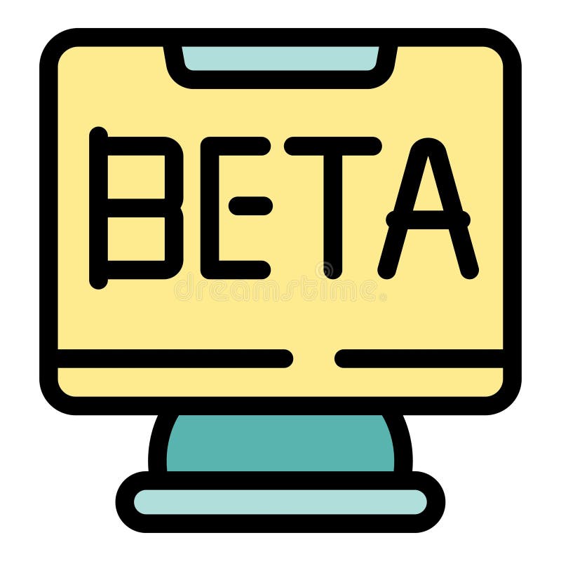 Beta Software Displaying on Desktop Computer Screen Icon Stock Vector ...