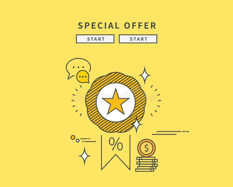 Simple Color Line Flat Design of Special Offer, Modern Illustration ...
