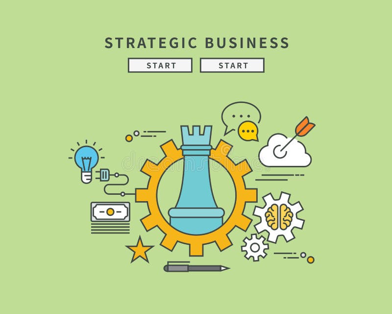 Simple Color Line Flat Design of Strategic Business, Modern ...