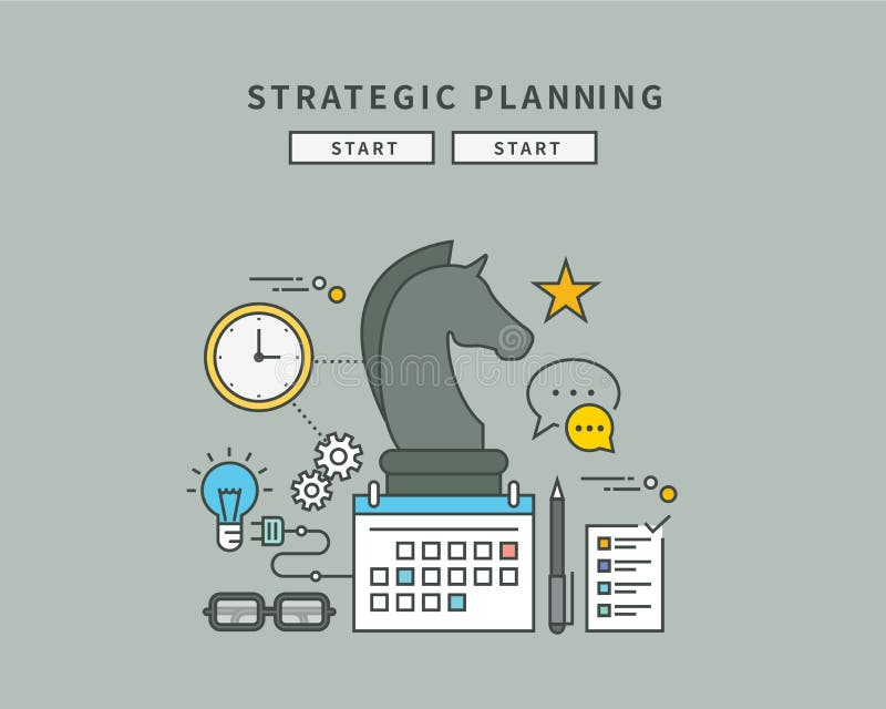 Simple Color Line Flat Design of Strategic Planning, Modern ...
