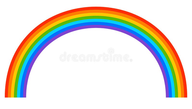 Simple 7-color Rainbow Element on White Stock Vector - Illustration of ...
