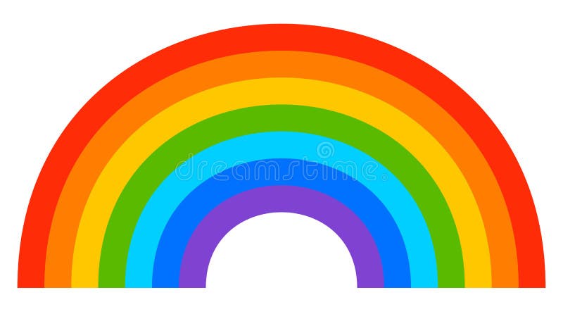 Simple 7-color Rainbow Element on White Stock Vector - Illustration of ...