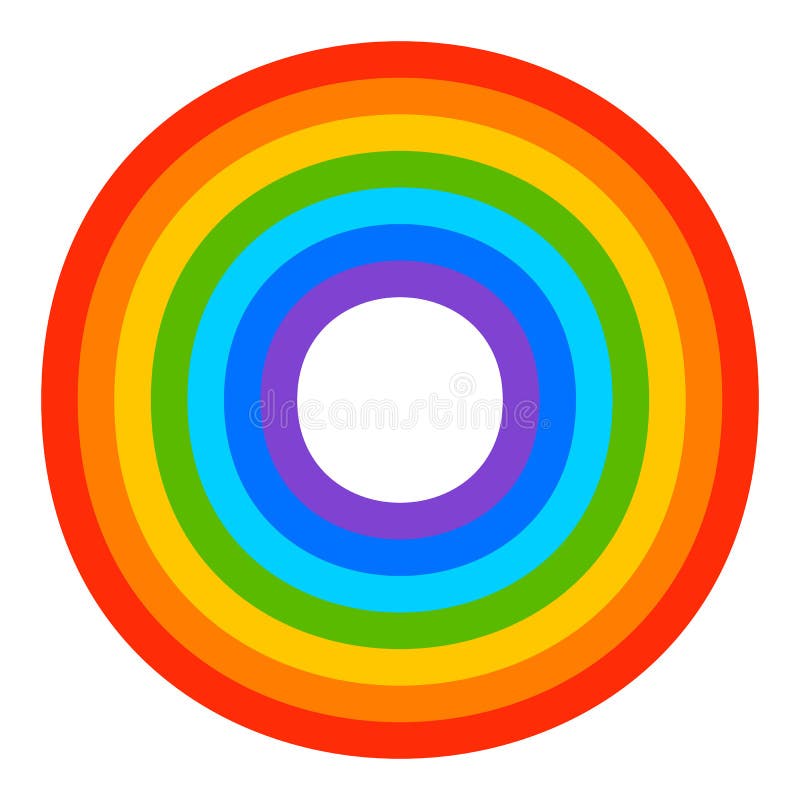 Simple 7-color Rainbow Element on White Stock Vector - Illustration of ...