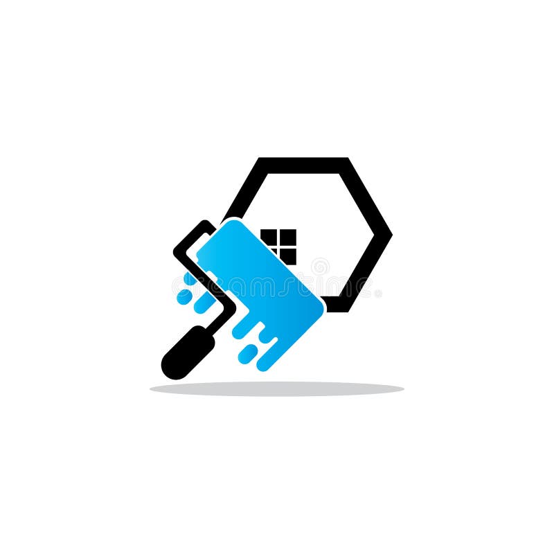 Simple Colored Brush Paint Symbol Vector Logo Stock Illustration ...