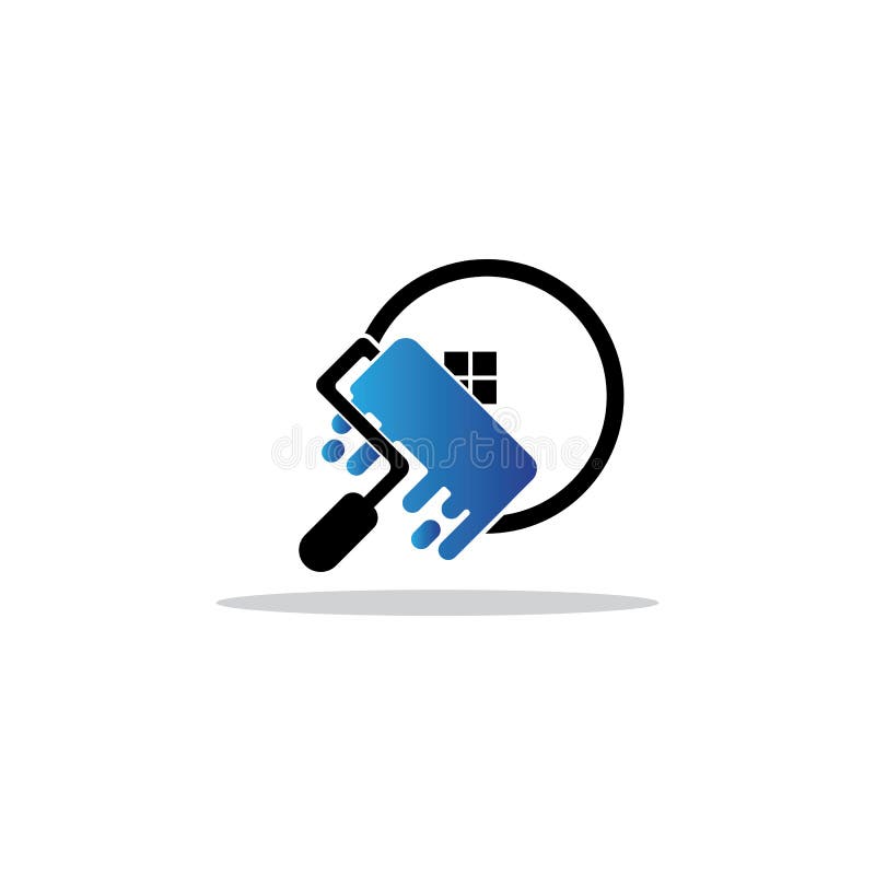 Simple Colored Brush Paint Symbol Vector Logo Stock Vector ...