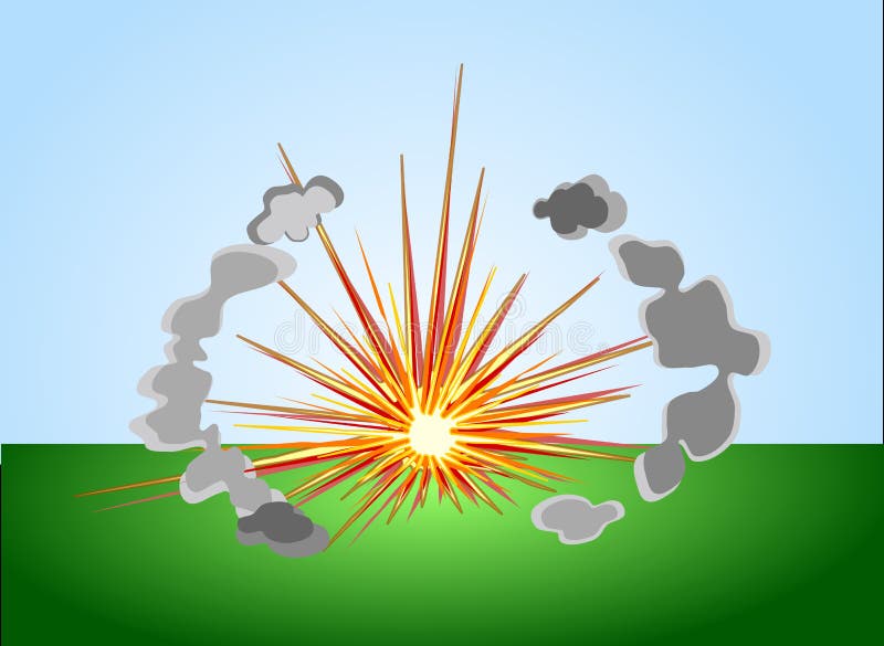 Simple Colored Explosion with Cloudlets Stock Illustration ...