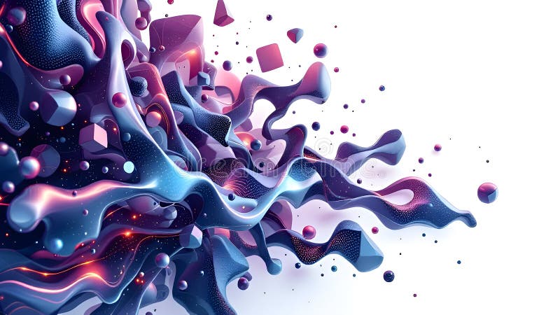 Simple Colored Fluid Abstract Background with Blank White Space Stock ...