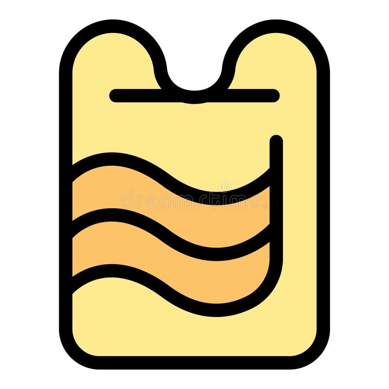 Yellow Kickboard Floating on Water Surface Icon Stock Vector ...