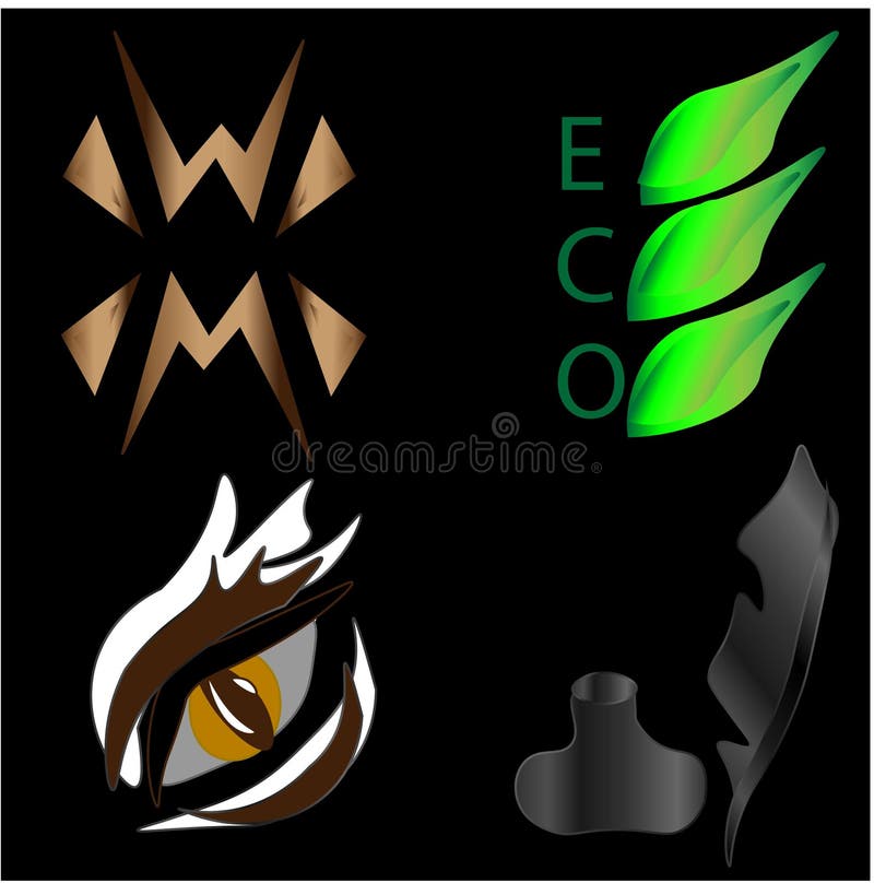 Simple Colored Unique Logos Elements. Stock Vector - Illustration of ...