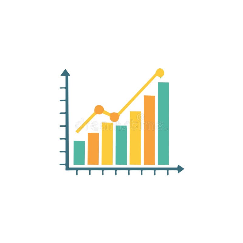 Simple Colorful Business Graph Showing Growth and Success Indicators ...