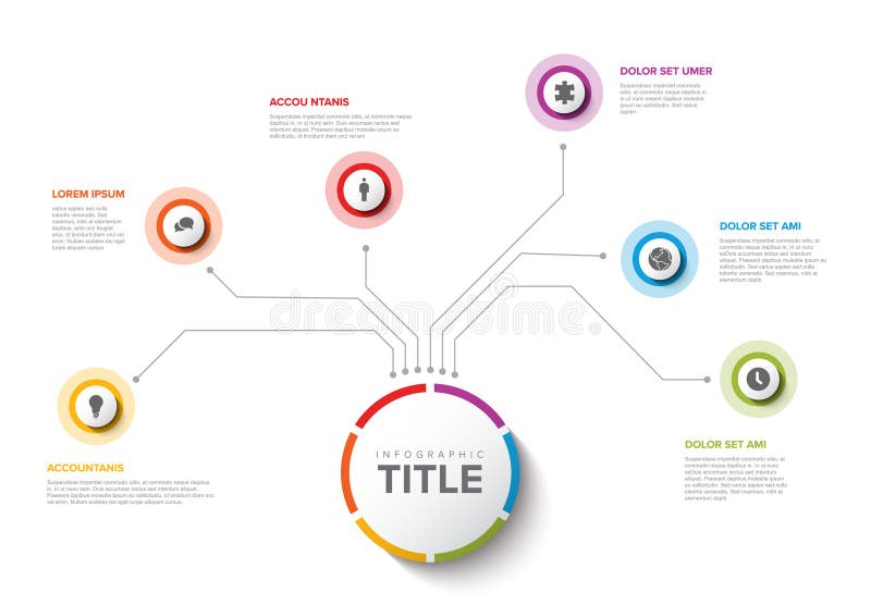 Simple Colorful Circular Infographic Vertical Design Template with Six ...