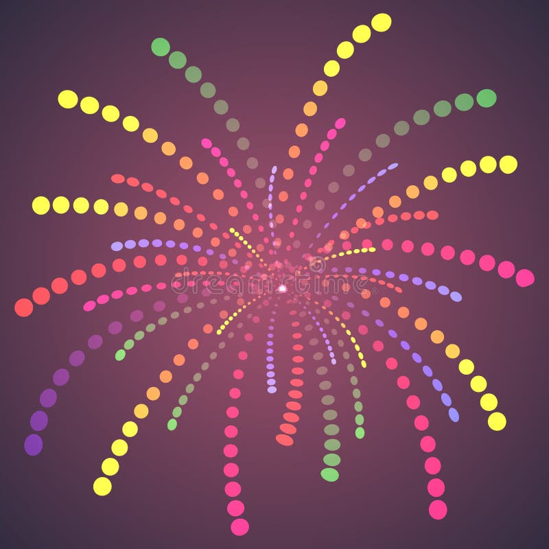 Simple Colorful Dots Fireworks. Stock Vector - Illustration of light ...