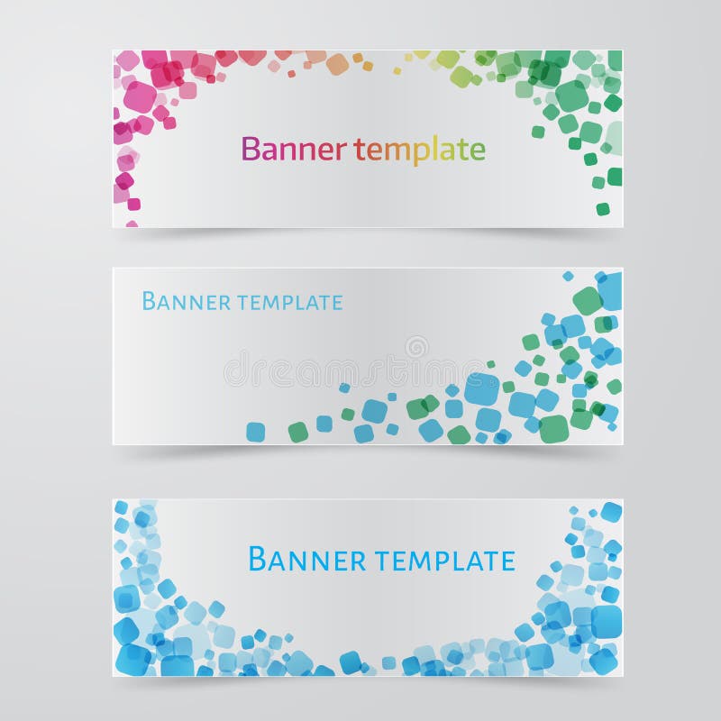 Simple Colorful Horizontal Banners - with Square Motive Stock Vector ...