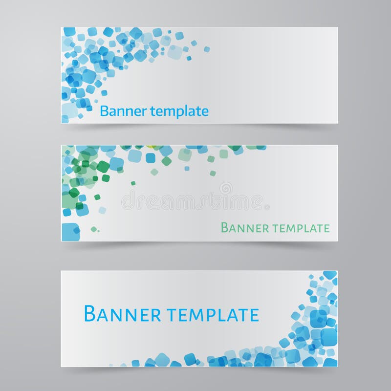 Simple Colorful Horizontal Banners - with Square Motive Stock Vector ...