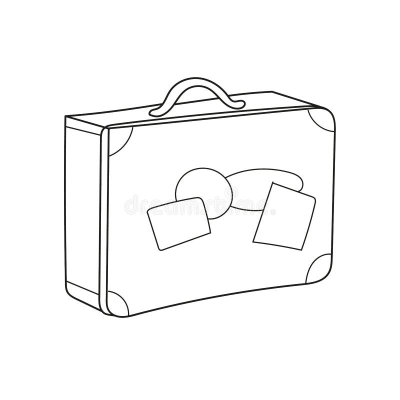 Simple Coloring Page. Coloring Book for Children, Suitcase with ...