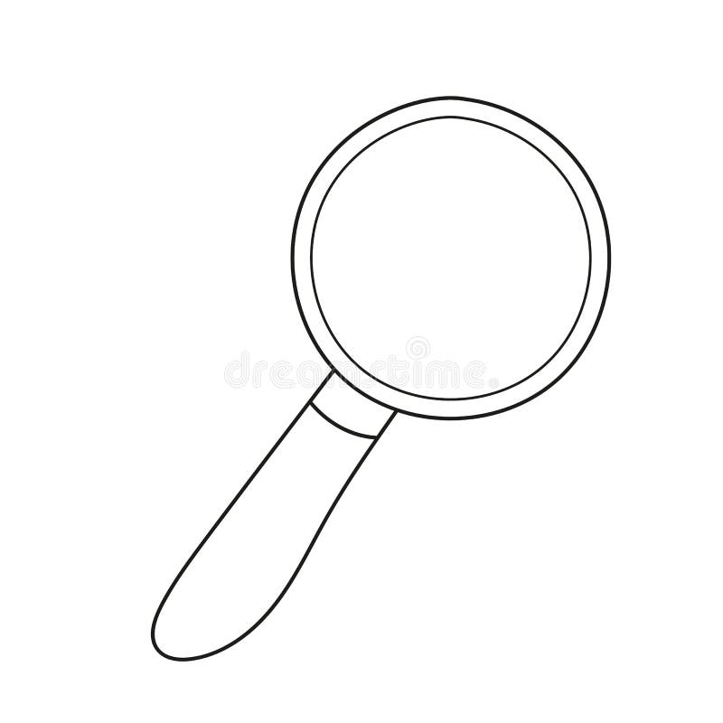 Simple Coloring Page. Coloring Book, Magnifying Glass Vector Image ...
