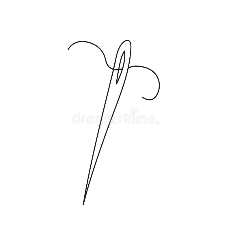 Simple Coloring Page. Needle Stock Vector - Illustration of retro ...