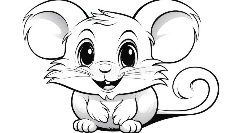Simple Coloring Pages for Children, Mouse Stock Illustration ...