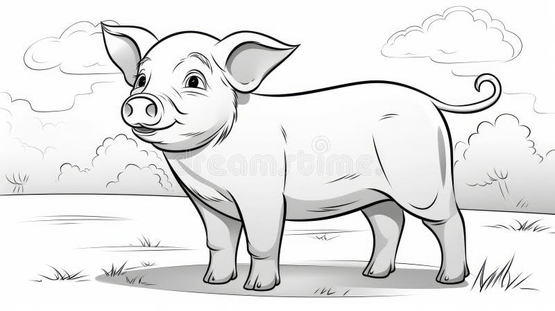 Pig Coloring Pages Stock Illustrations – 283 Pig Coloring Pages Stock ...