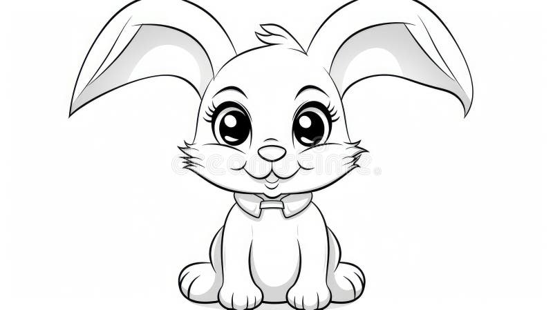 Simple Coloring Pages for Children, Rabbit Stock Illustration ...