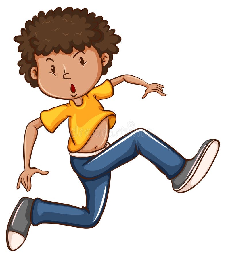 A Simple Coloured Drawing of a Boy Dancing Stock Vector - Illustration ...