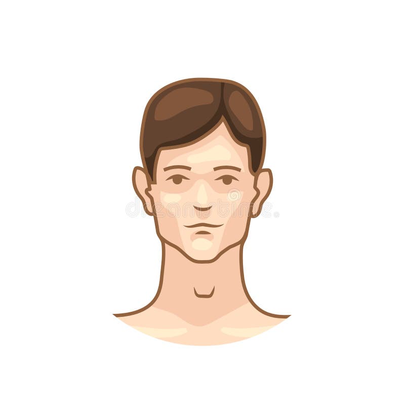 Simple Colourful Icon of Man Face, Portrait Icon on White Stock ...