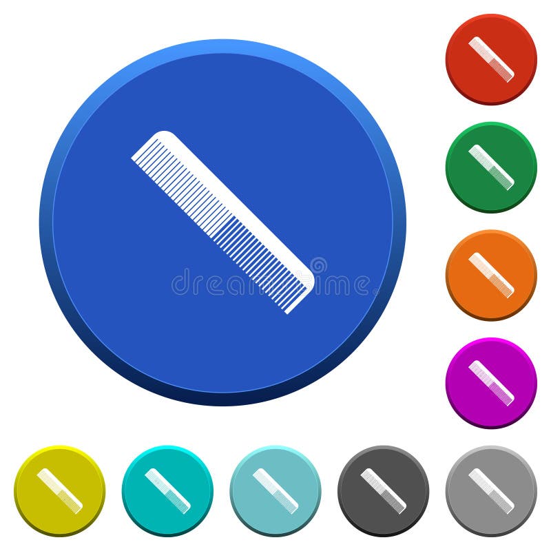 Simple Comb Beveled Buttons Stock Vector - Illustration of pictograms ...