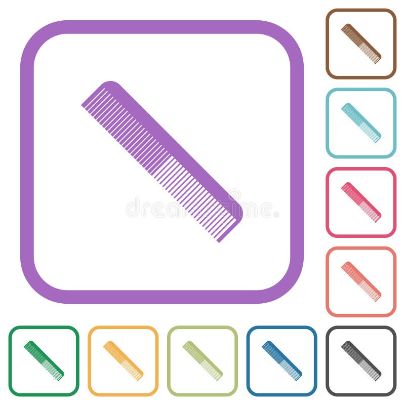 Comb Icons Set, Cartoon Style Stock Vector - Illustration of emblem ...