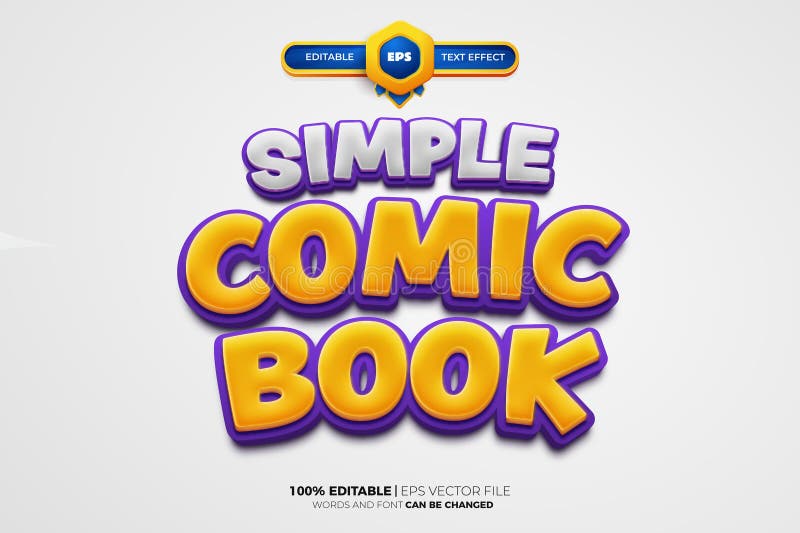 Simple Comic Book Editable Text Effect Style Stock Vector ...